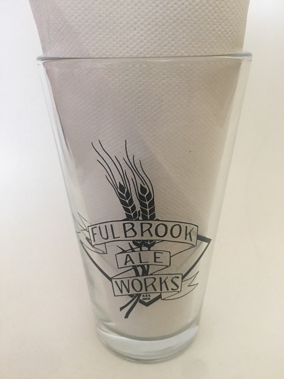 Fulbrook Ale Works Pint Beer Glass Craft American Ale Brewery Richmond ...