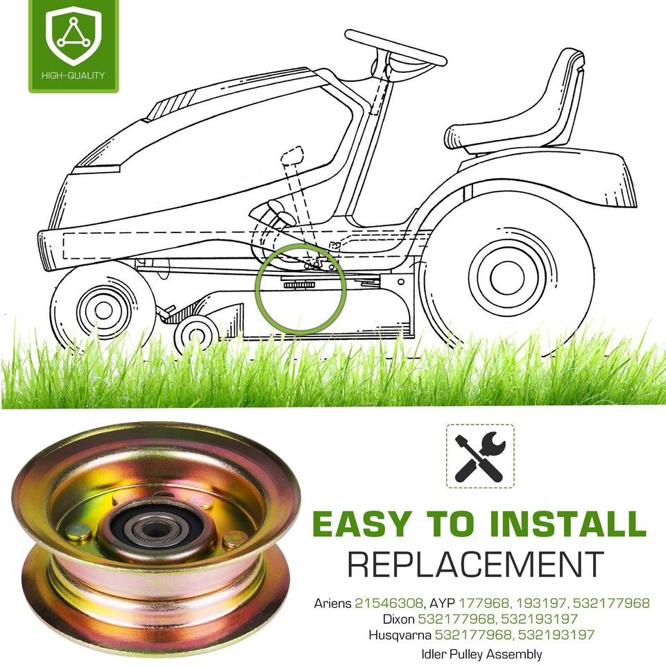 Flat Idler Pulley Replaces for Husqvarna AYP Dixon Ariens 532177968 ...