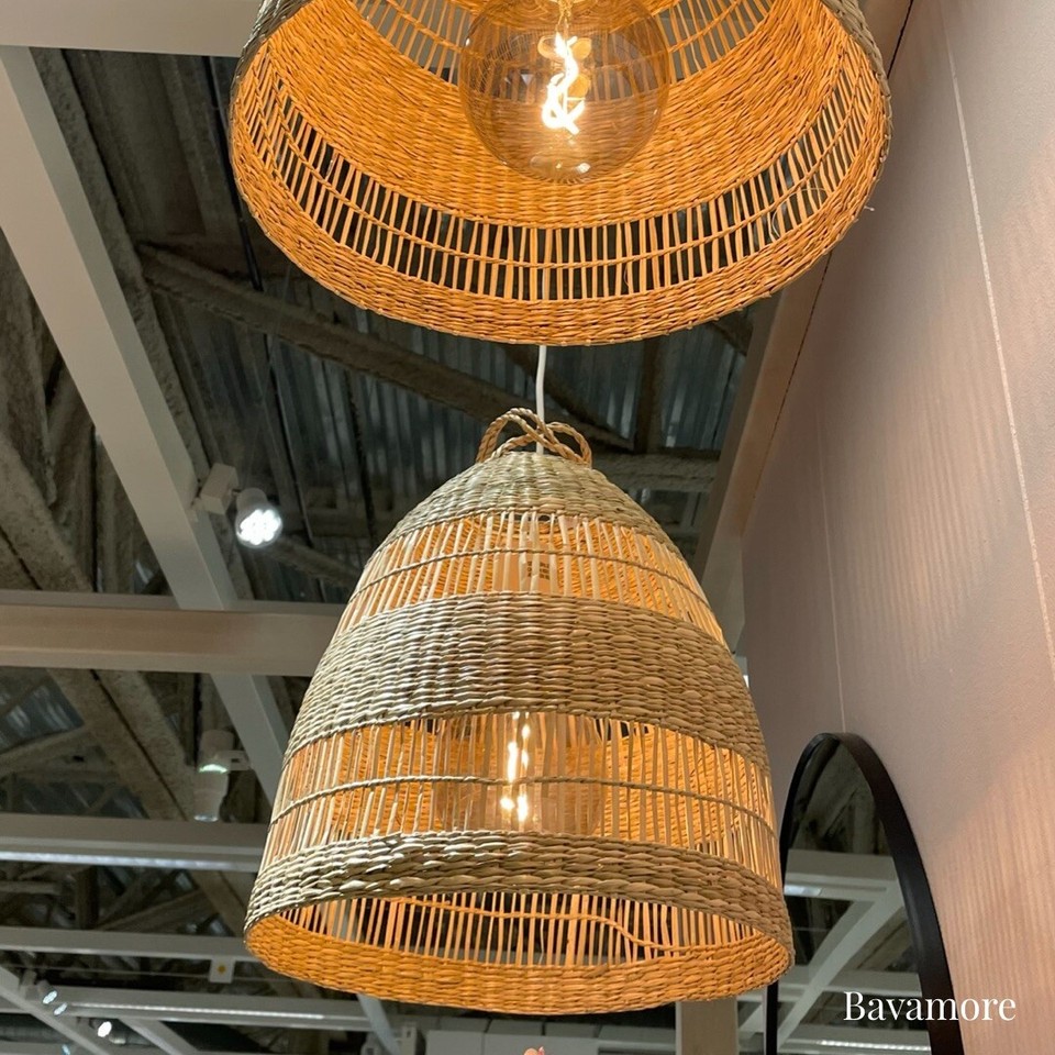 IKEA TORARED Pendant lamp shade, seagrass/outdoor handmade 14" BRAND ...