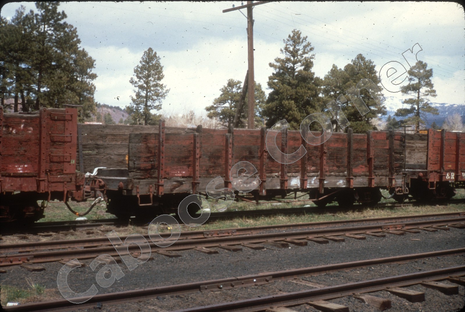 D&RGW Open End Pipe Gondola #9508 Chama NM 5-13-73 35mm Slide Chione ...