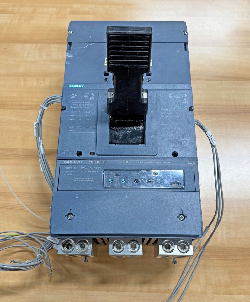 Siemens ETU350 LSI 1200 Amp Naval Circuit Breaker 1200H Frame 3VA6712 ...