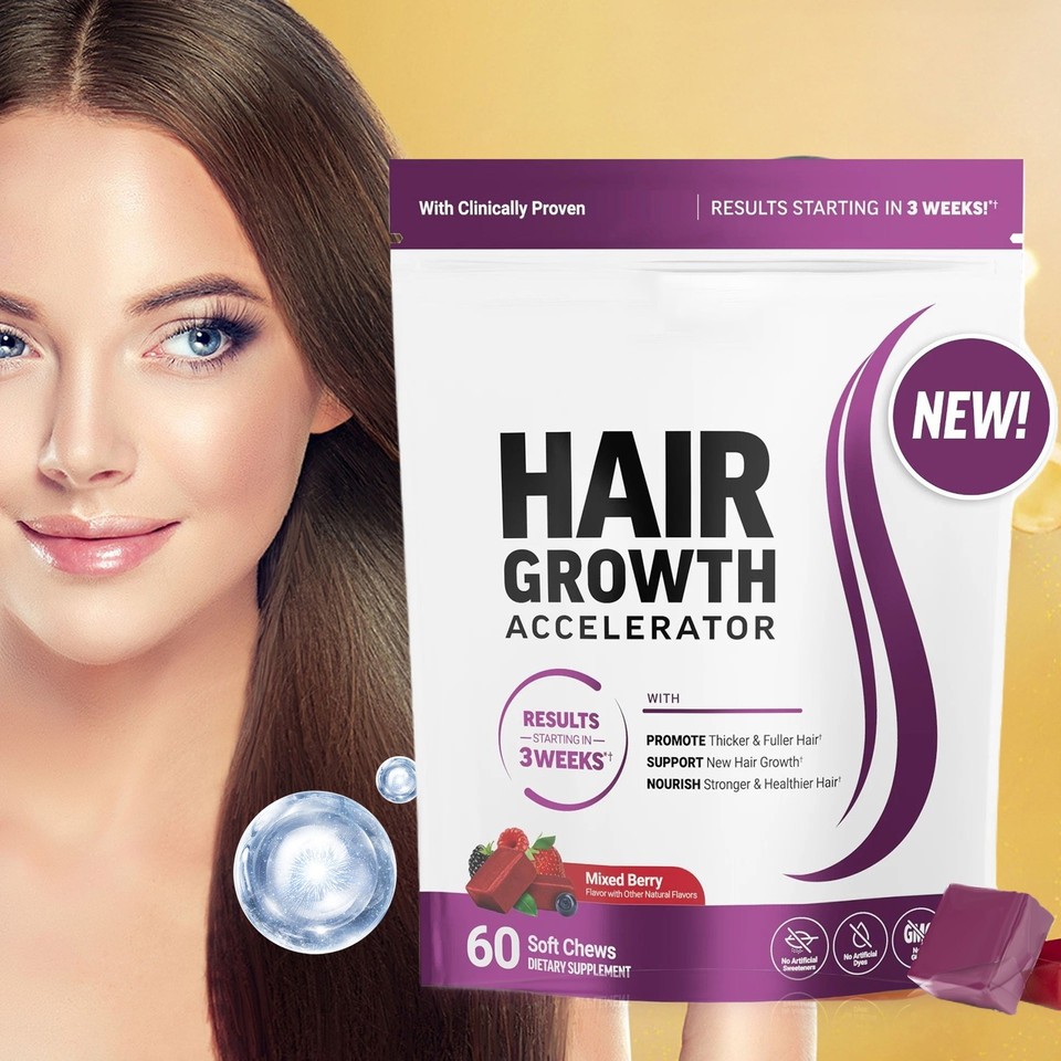 2026 NEW Hair Growth Accelerator Soft Chews, Hair Growth Vitamins for ...