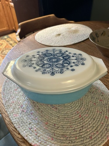 Vintage Pyrex Baking Dish Doily Design With Lid | eBay