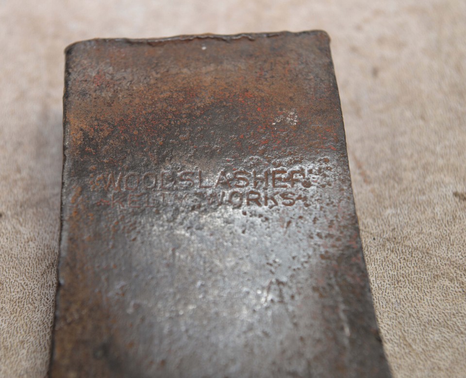 Kelly Works wood slasher Michigan pattern camp axe head 2 lb embossed ...