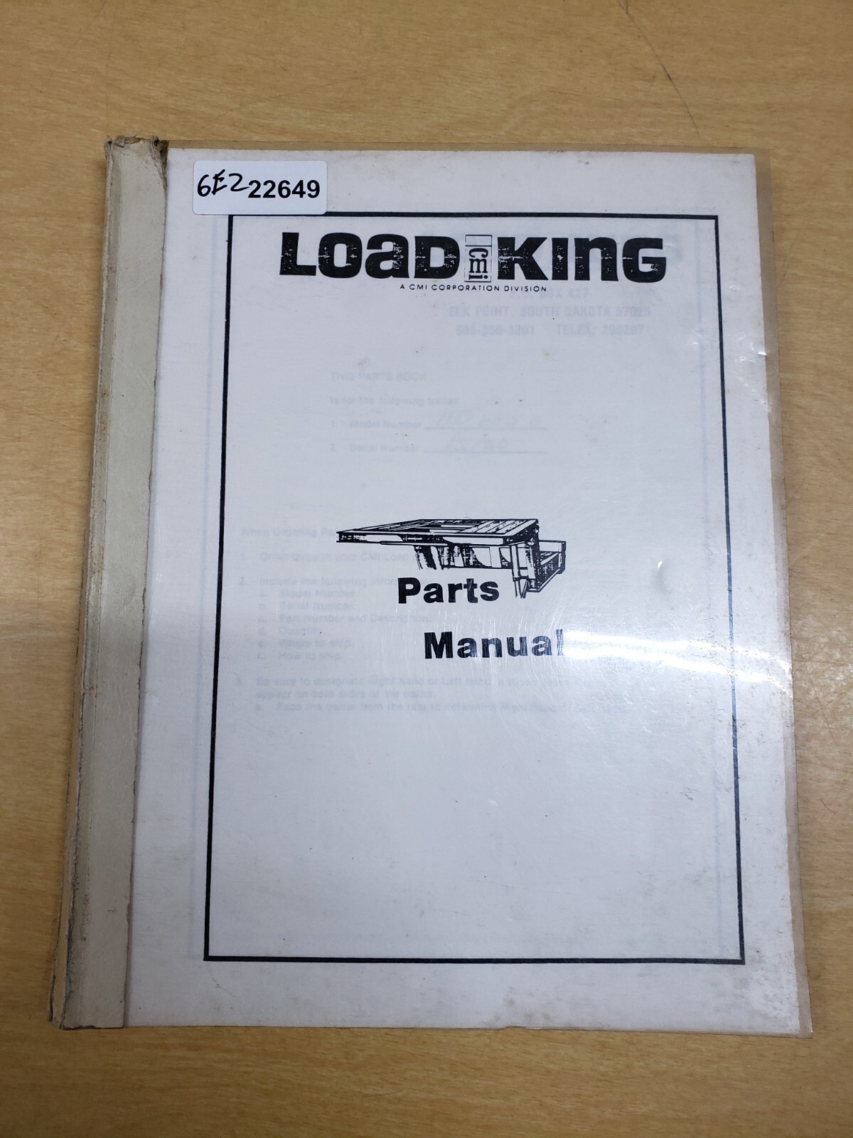 Load King HD602G Trailer Parts Manual | eBay