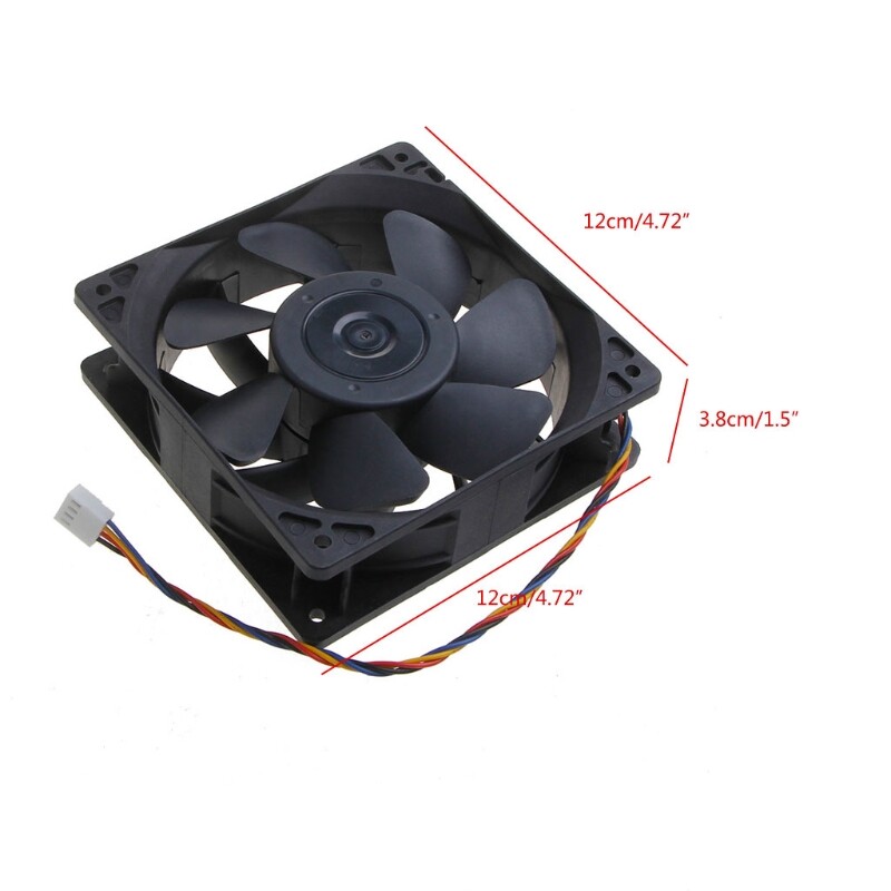 Spherical Bearing 210CFM Speed Fan A12038 12cm DC12V 2.7A with Bearing ...