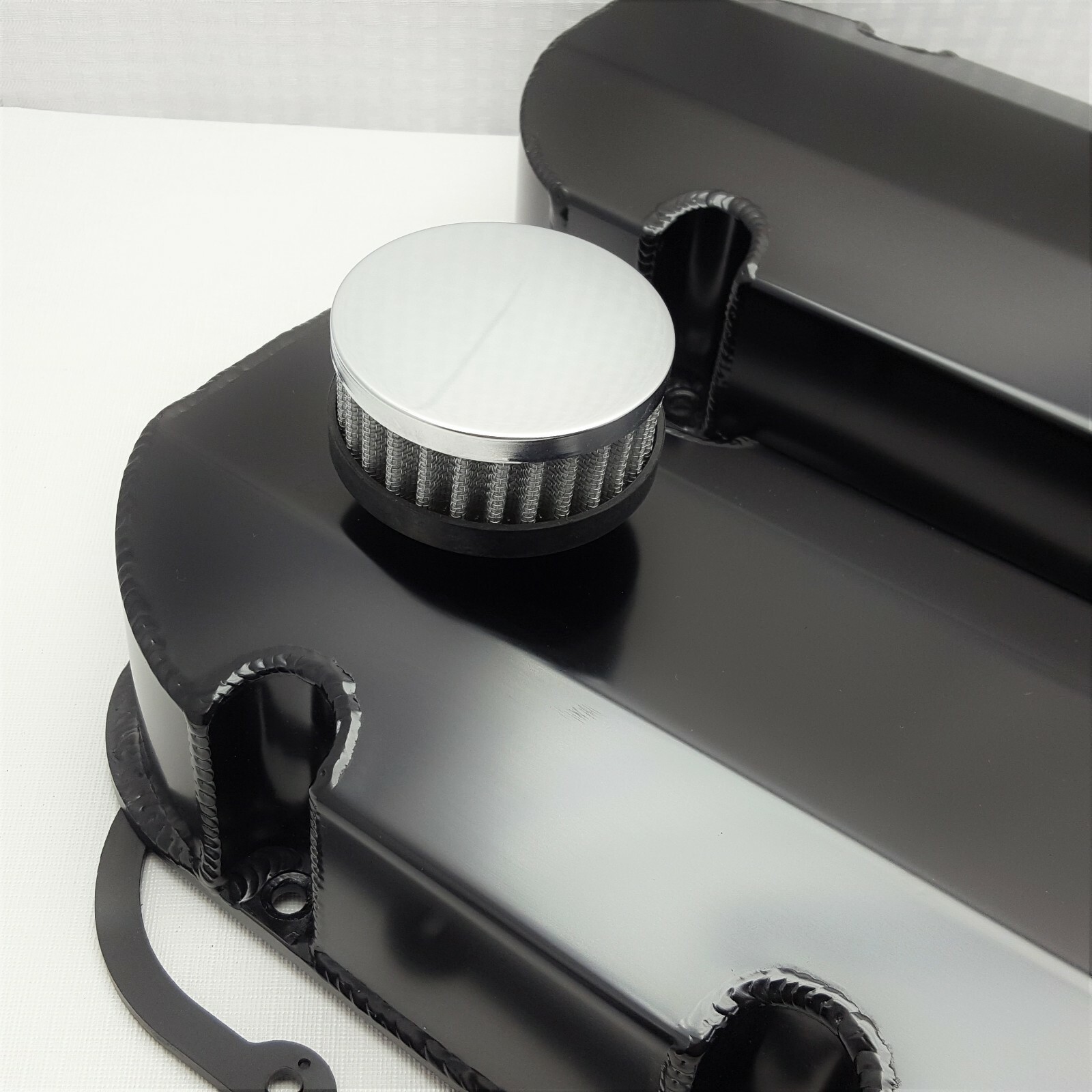 Big block Chevy Black fabricated valve covers BBC sheet metal 454 396 ...