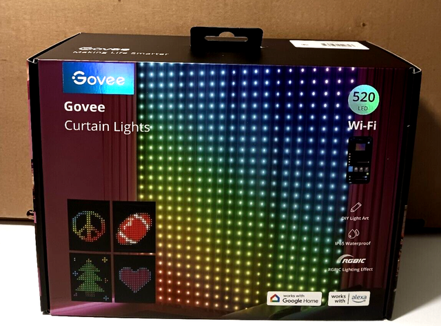 Govee Curtin Lights 520 LED Wifi Model #H70B1 - . FAST . for sale ...