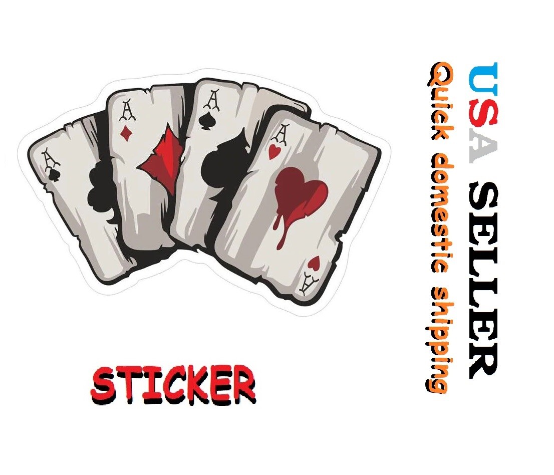 Poker sticker , Texas holdem , Omaha , 4 color Aces sticker for car ...