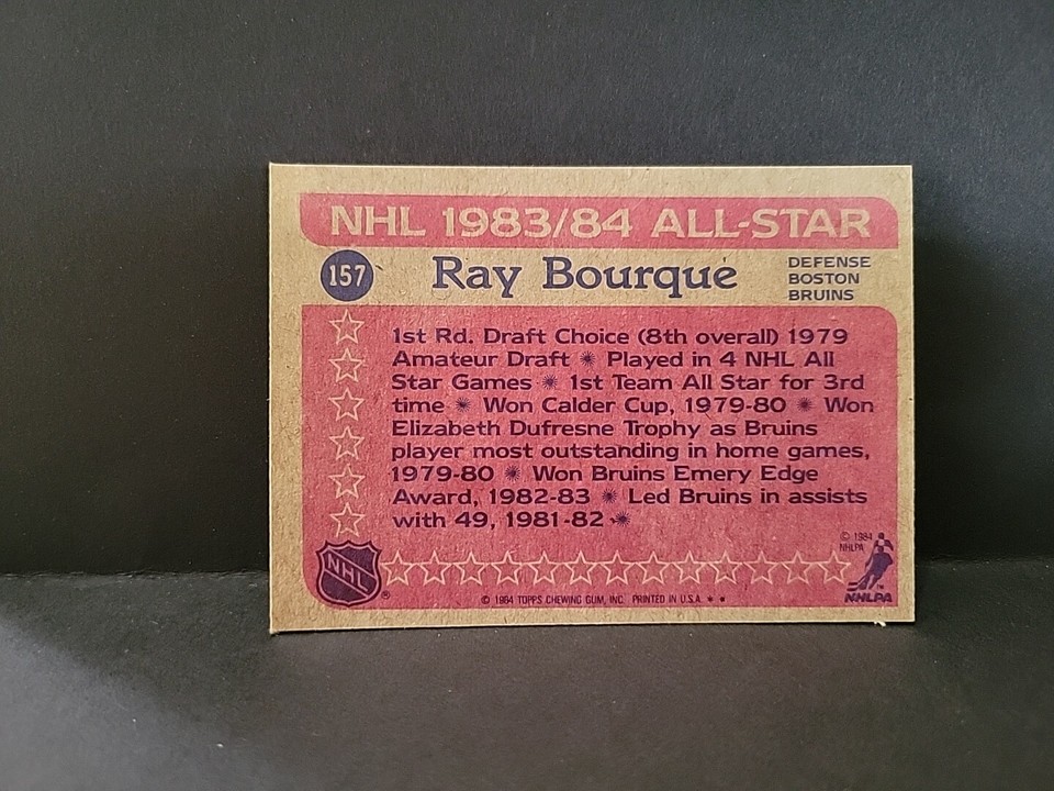 1984-85 Topps All Star Ray Bourque #157 Boston Bruins Hockey Card NM | eBay