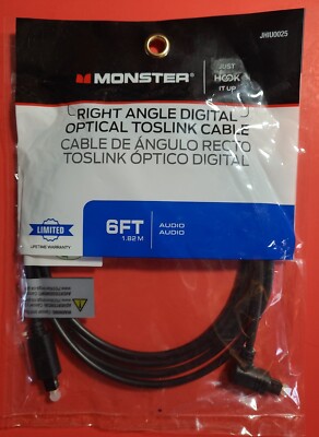 Monster Cable Just Hook It Up 6' Digital Optical Toslink Cable D NIP | eBay