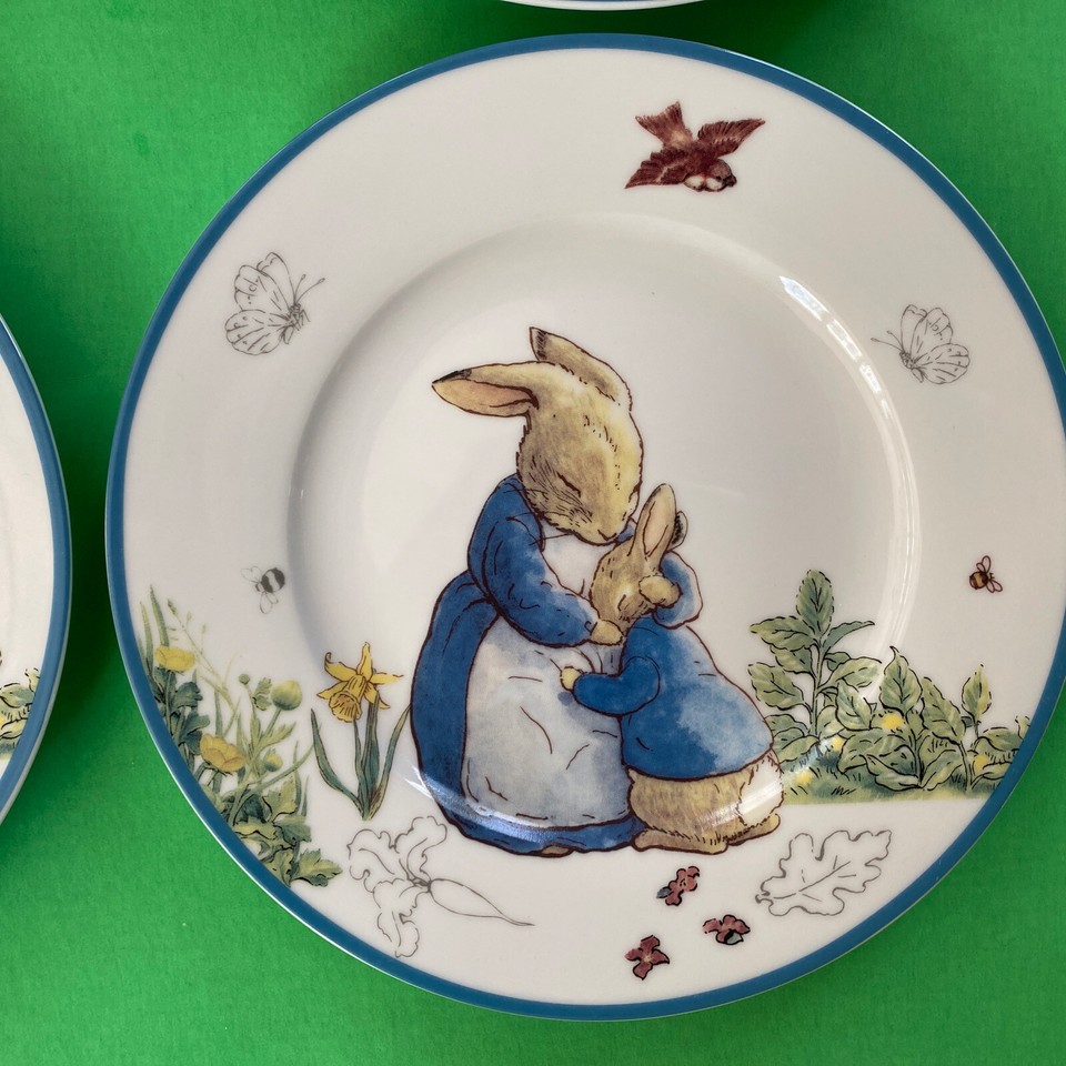 Beatrix Potter Easter Salad Plates Peter Rabbit Momma Rabbit Set 4 New ...