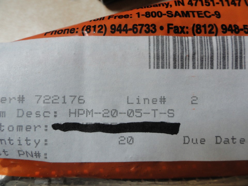 Samtec HPM-20-05-T-S 20 Position High Temp, High Power Connector ...