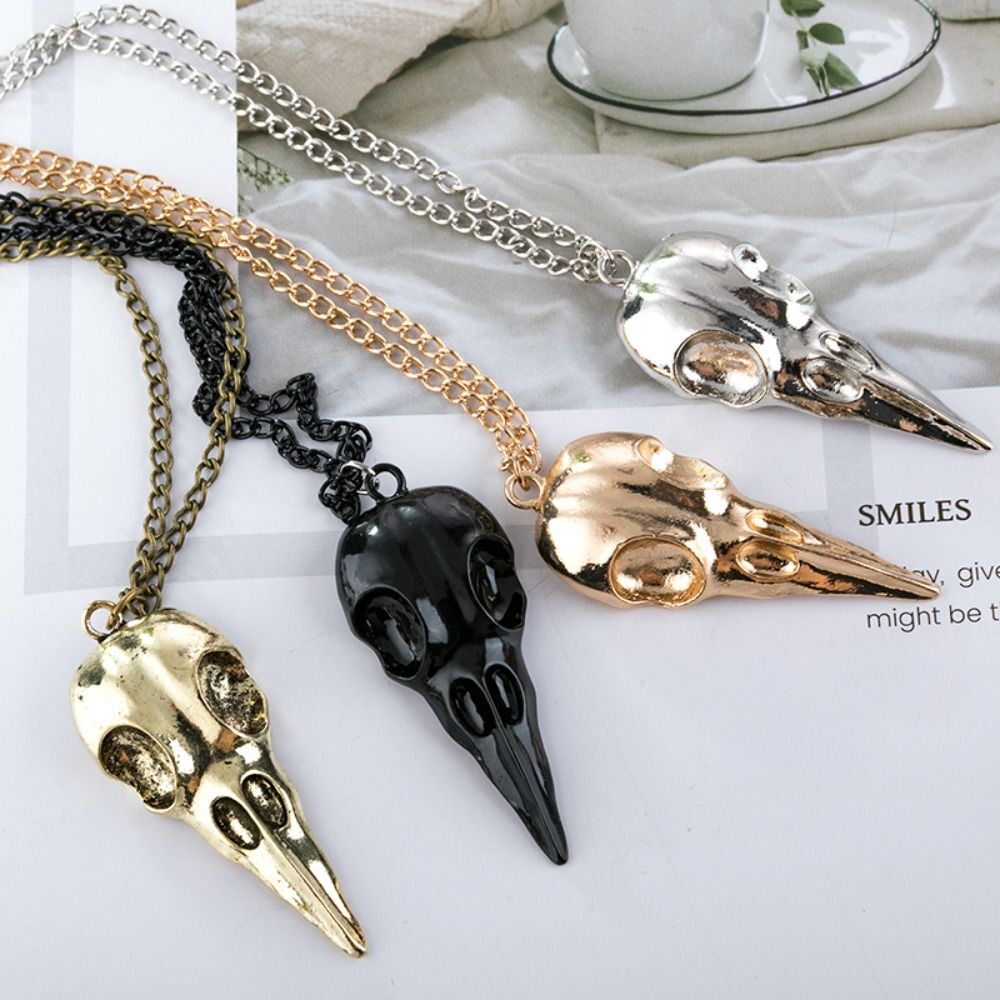 2Pcs Crow Head Necklace Chains Stereo Halloween Decoration Women Men | eBay