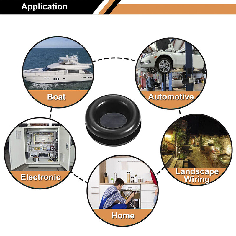 200pcs Rubber Grommet Assortment Sheet Metal Auto Body Electrical Wire ...