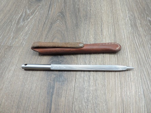 7" Round Honing Steel in Leather Sheath Forge Steel Sheffield England ...