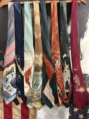 Vintage Lot Of 8 1940s 1950s Rockabilly Ties | eBay