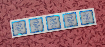 Lot of 5 Intel Core i5 vPro 7th Generation Stickers 18 x 18mm Kaby Lake ...