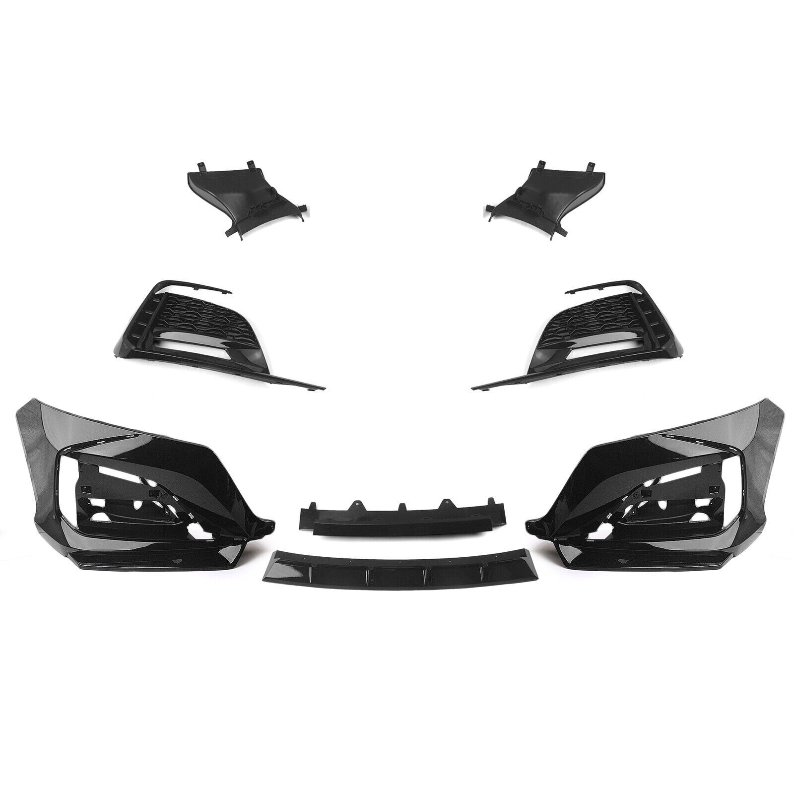 Black Front Bumper Surround Cover Lip Kit For Honda Accord 10th 2018 ...