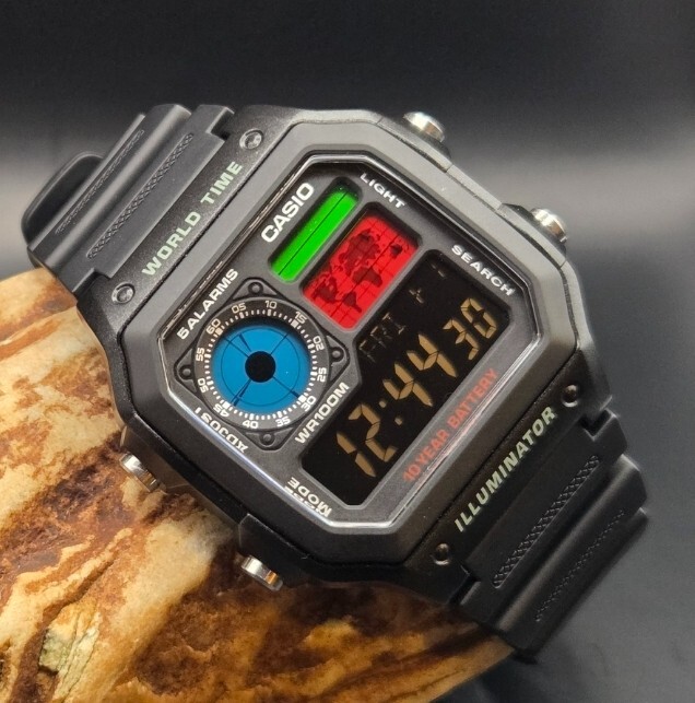CASIO AE-1200WHD. Royale World Time. Negative Display. SELECT YOUR ...