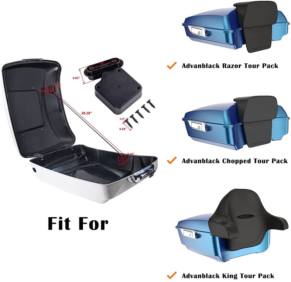 Tour Pack Lid Tether Retractable Cable For Harley King Chopped Razor ...