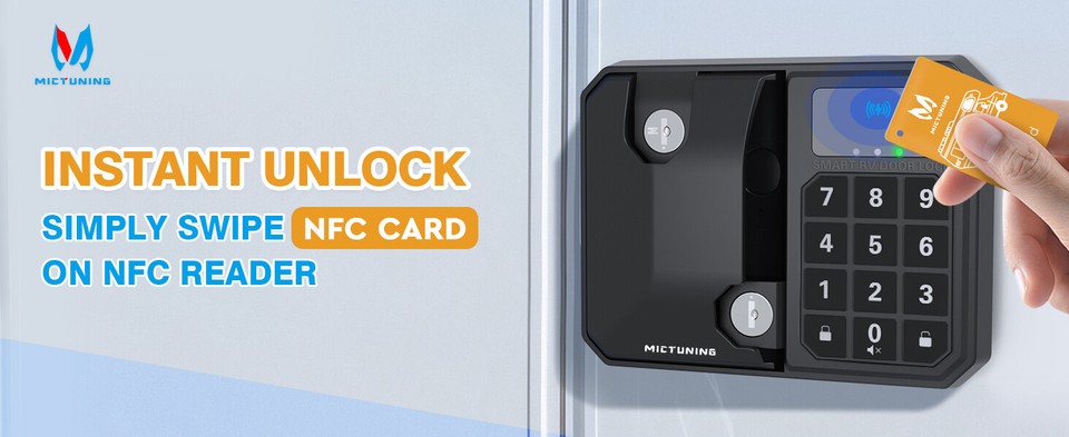 MICTUNING Keyless RV Door Lock Wireless Entry Keypad NFC RV Latch Lock ...