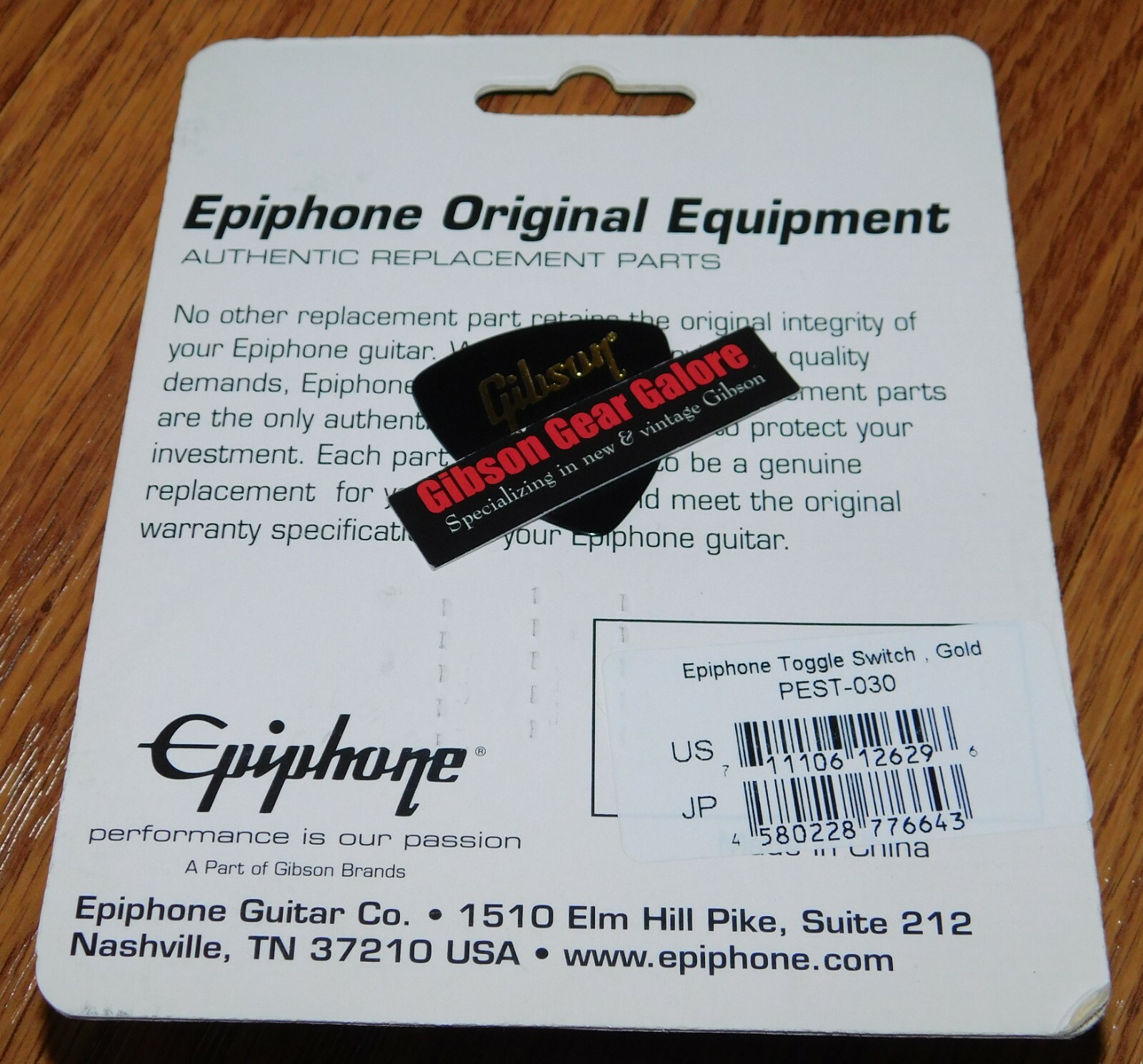Epiphone Les Paul Switch Gold Straight Toggle Black Tip Guitar Parts ...