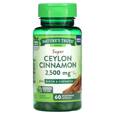 Super Ceylon Cinnamon, 2,500 mg, 60 Vegetarian Capsules (1,250 mg per ...