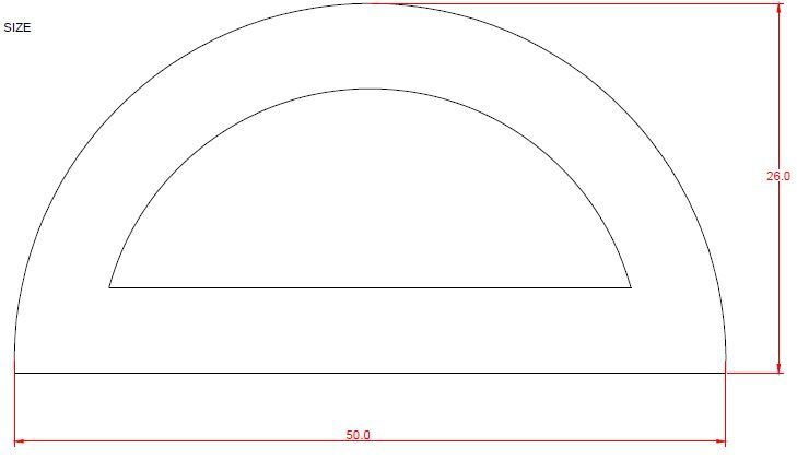50D PVC D Fender Rubbing Strake Black 2" Inch/50mm Wide Base x 26mm ...