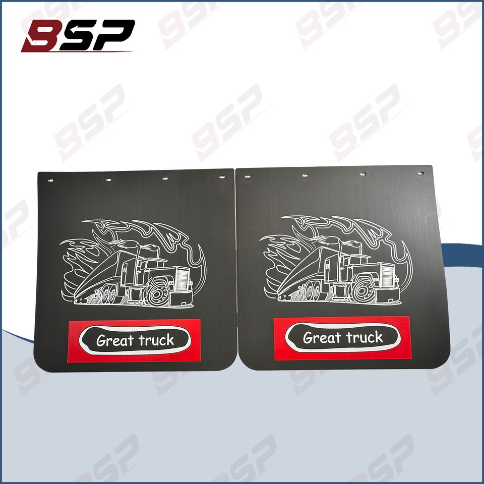 Left & Right Black Great Truck Pattern Semi Truck Splash Guard 24"x24 ...