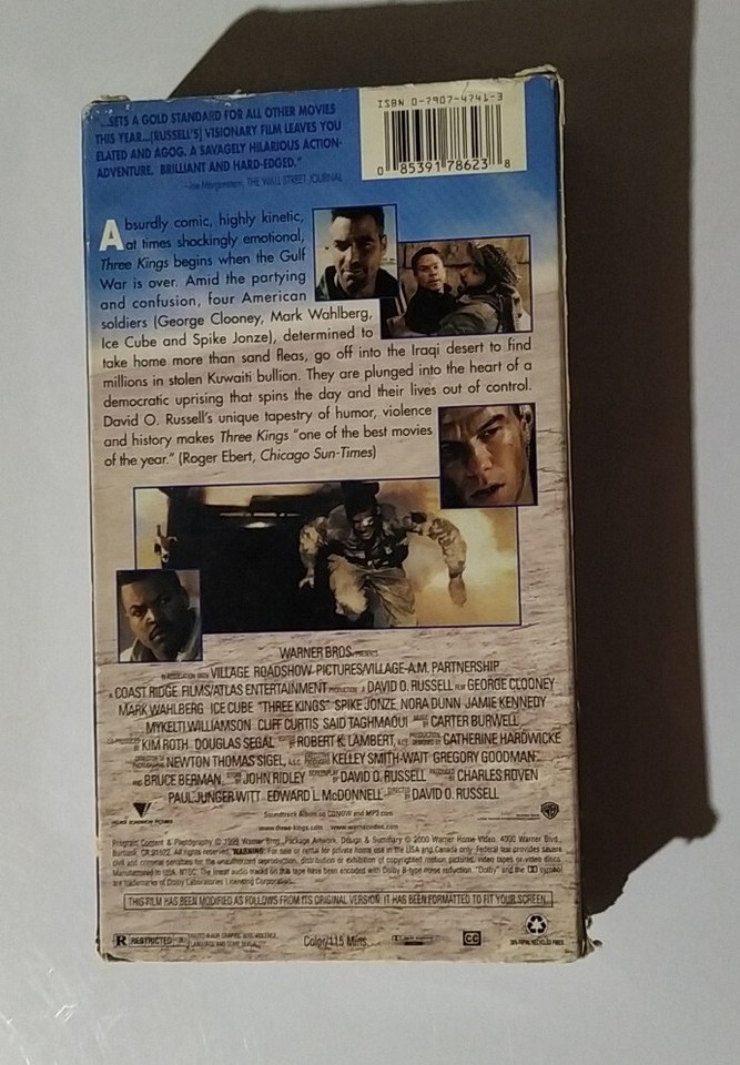 Three Kings VHS VCR Video Tape Movie Mark Wahlberg George Clooney ...