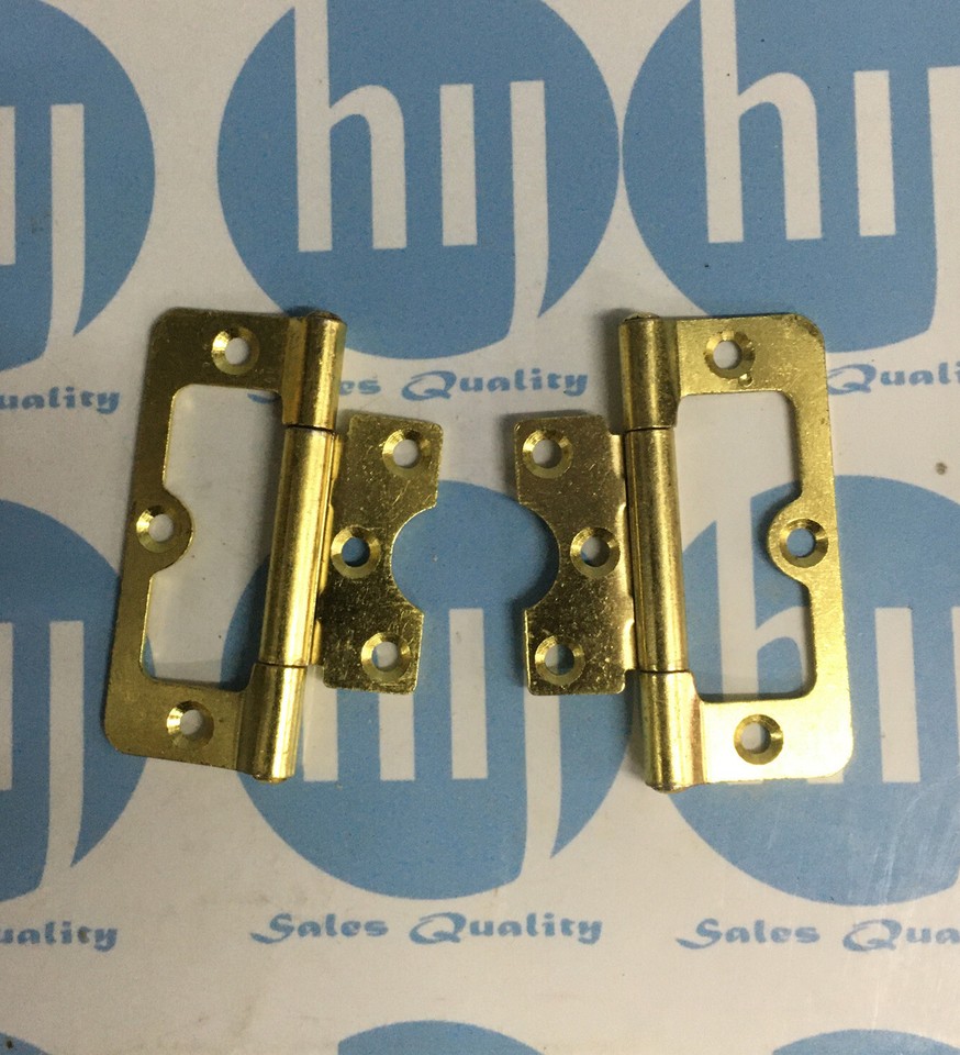Flush Door Hinges Cupboards Cabinet Hurl Hurling Electro Brass 75mm X 1 ...