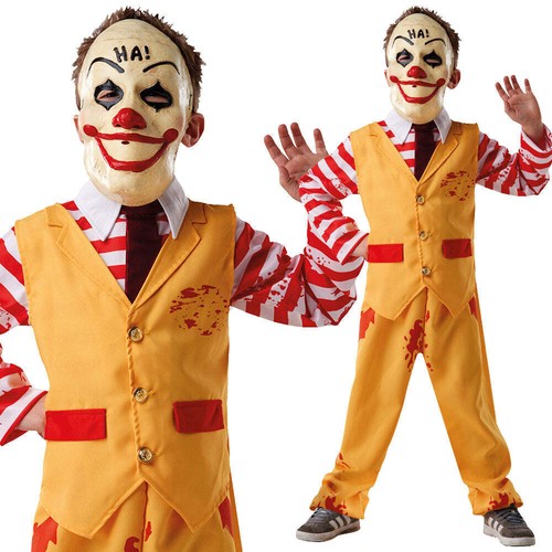 Dapper Clown Child Childrens Halloween Horror Film Fancy Dress Costume ...