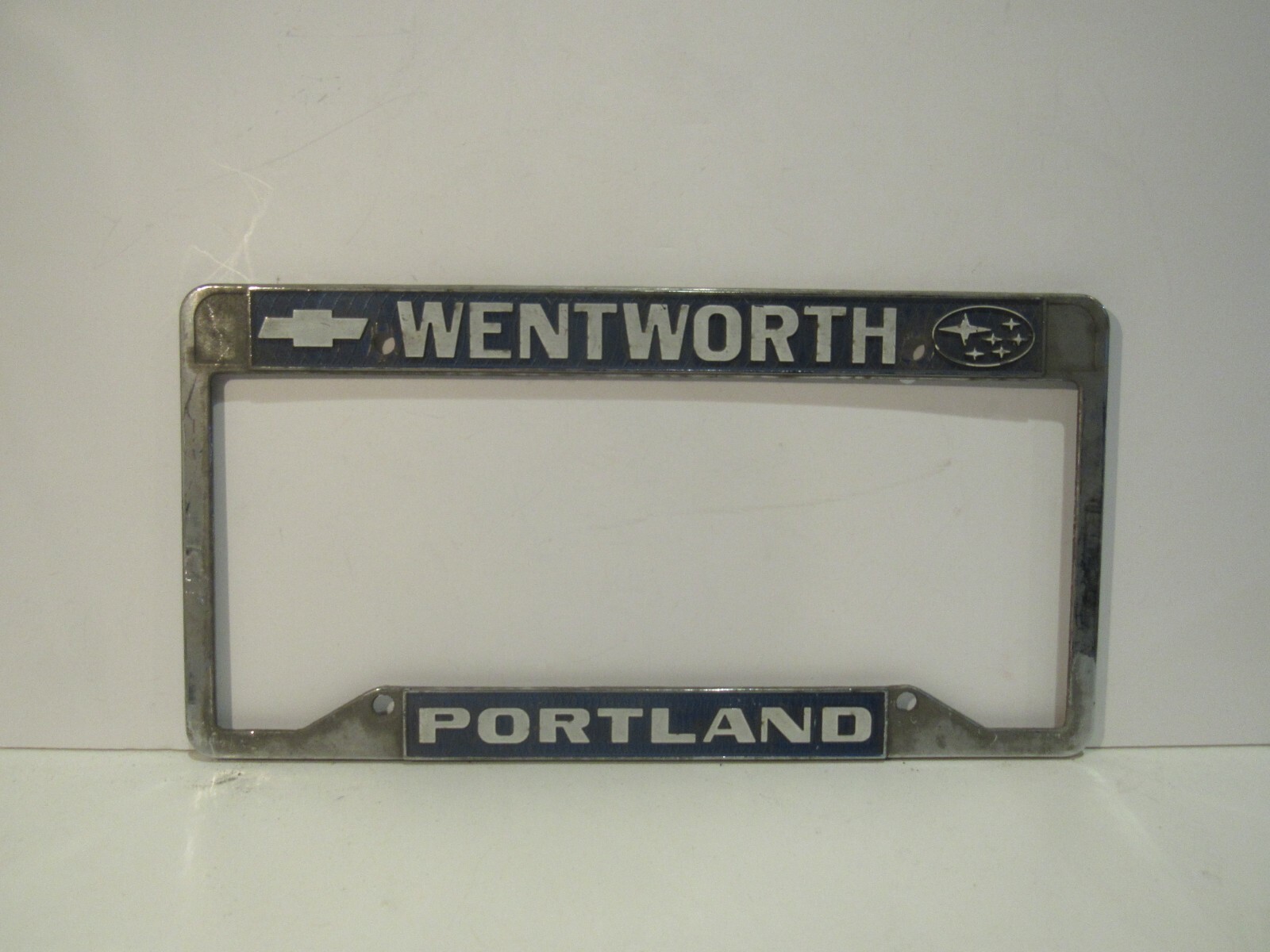 Vintage Wentworth Chevrolet PORTLAND LICENSE PLATE Frame Embossed Metal ...