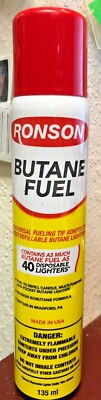 Ronson Butane Fuel, 135 ml., Universal Fueling Tip, Fits Most Butane ...