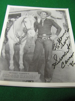 Vintage Western Actor Autograph Picture-SUNSET CARSON #3....FREE ...