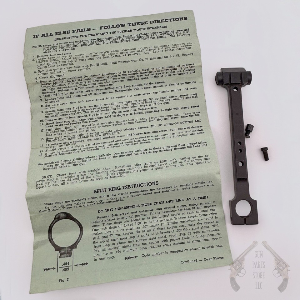 BUEHLER Pistol Scope Mount Base for SMITH & WESSON K Frame Revolvers | eBay