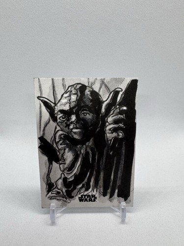 2024 Topps Star Wars Chrome Galaxy Yoda By Dan Gorman 1/1 one-of-one Sketch | eBay