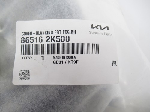 Genuine OEM Kia 86516 2K500 Passenger RH Fog Light Blanking Cover 2012 ...