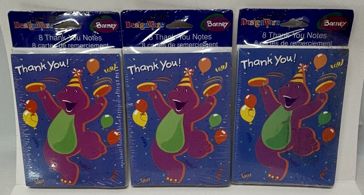 Barney Birthday Thank You Cards Amazon.com: Barney Purple Dinosaur
