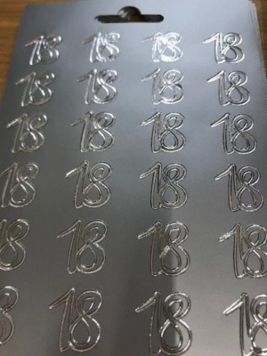 Card Making ~ Sticker Sheet ~ Silver ~ Numeral 18 FREE P&P | eBay UK