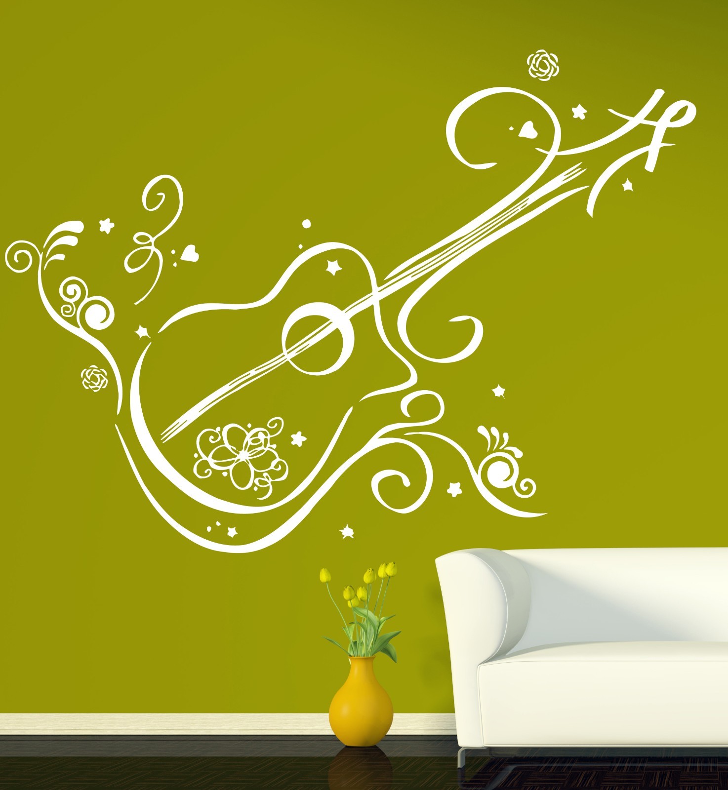 Wall Vinyl Sticker Decal Decor Guitar Music Instrument Reggae Soul ...