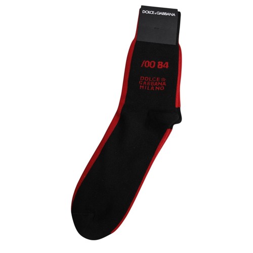DOLCE & GABBANA Socks Black Nylon DG Logo Mid Calf Men Accessory s. Tag ...