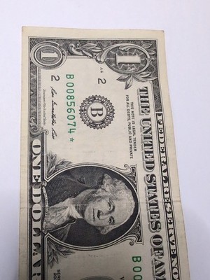 FW Dup. Serial Number STAR Note B 00856074 ☆ Broken Ladder $1 RARE ...