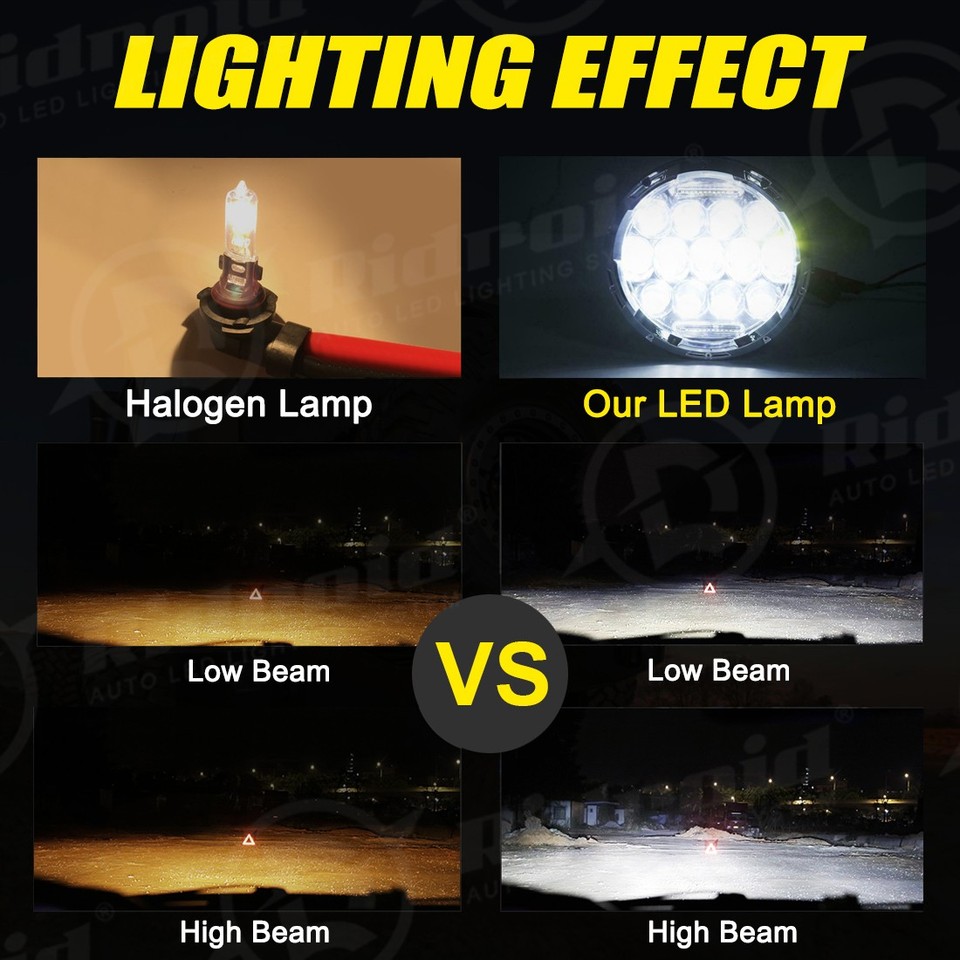 NEW 7" LED Headlights + 4" LED Fog Light Set For Jeep Wrangler JK JKU ...