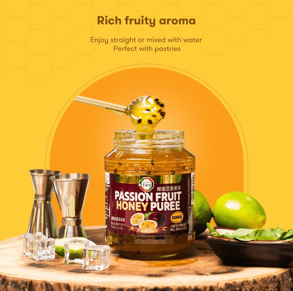 Passion Fruit Honey Marmalade Sweet Puree, Tea/Water/Soda Mixer, 20.46 ...