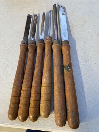 Vintage Craftsman 6 Pc USA High Speed Steel Lathe Wood Turning Chisel ...
