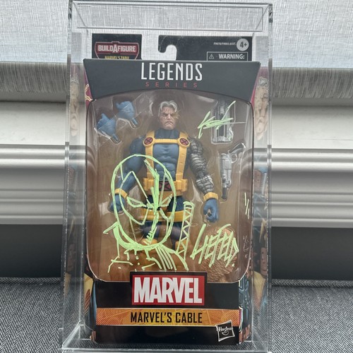 MARVEL LEGENDS CABLE FIGURE W/ DEADPOOL REMARK. SIGNED & CHISELED BY ...