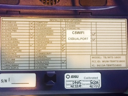 JDSU Viavi T-BERD 5800 Ethernet Fiber Optic Network MTS 10G Dual Port ...