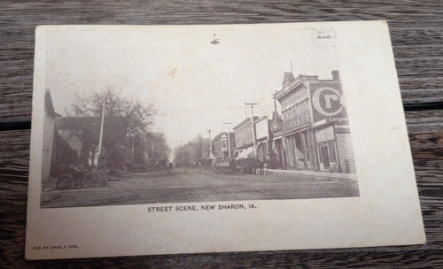 Street Scene New Sharon Iowa RPPC Postcard 1907 | eBay